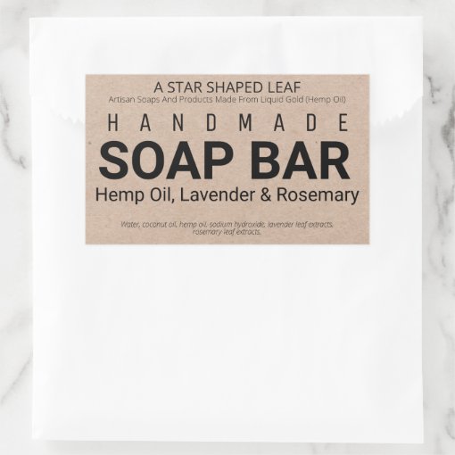 Artisan Handmade Hemp Soap Rectangular Sticker | Zazzle