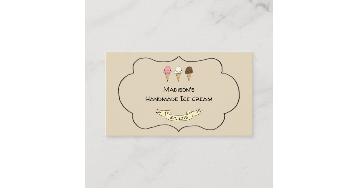Artisan Ice Cream Maker Customizable Business Card | Zazzle