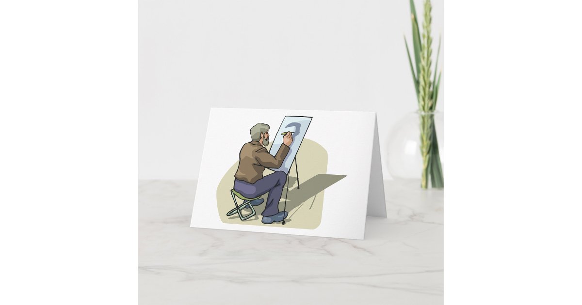 Artist At Work Card | Zazzle