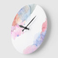 Artist Blue and Pink Watercolor Wall Clock | Zazzle