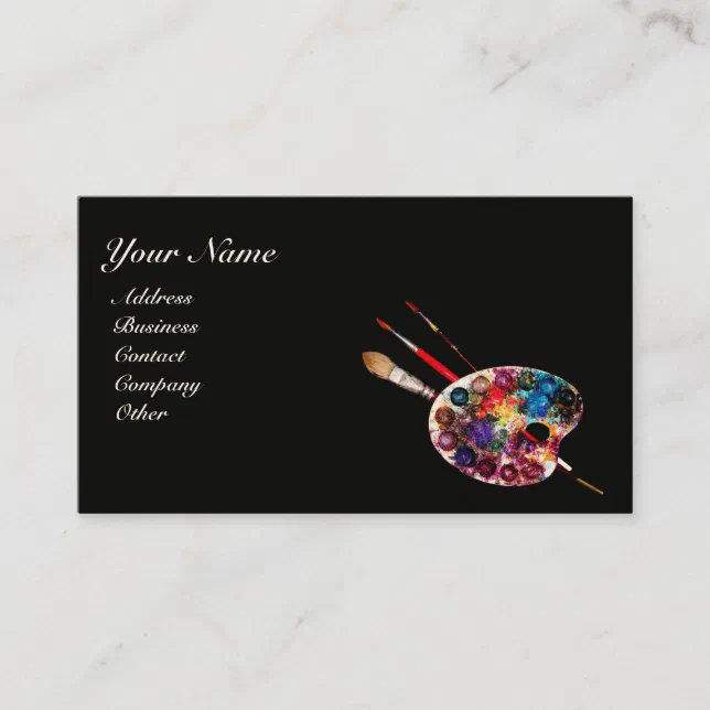 ARTIST COLOR PALETTE/ Painter,Fine Art Materials Business Card | Zazzle