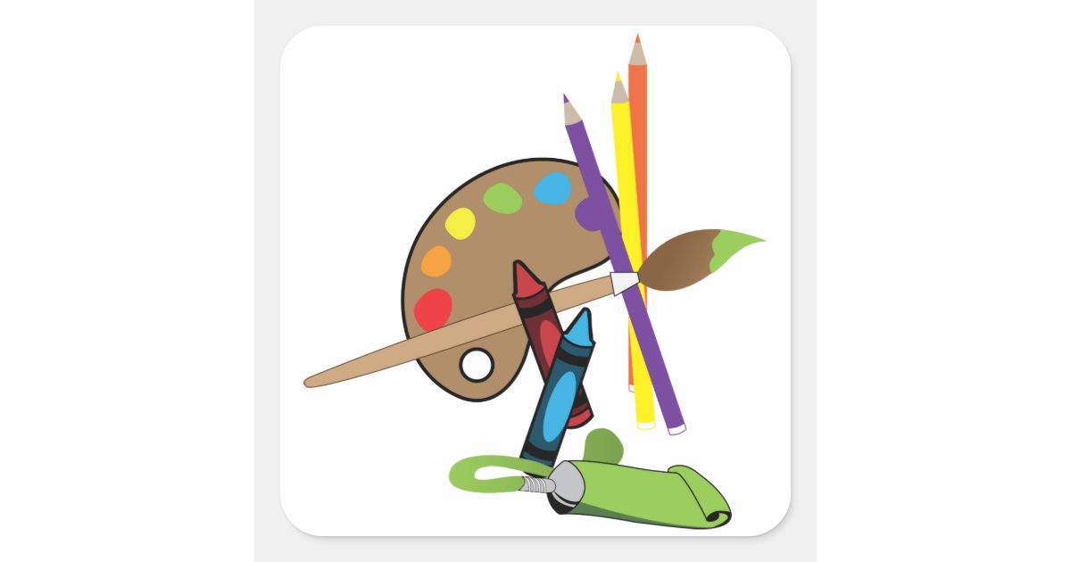 Artist Color Pallet Square Sticker | Zazzle