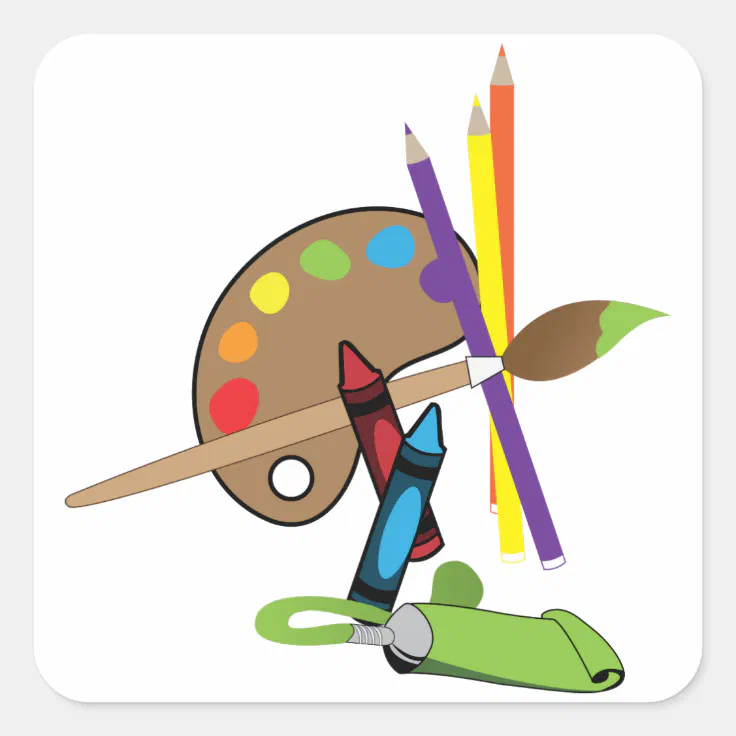 Artist Color Pallet Square Sticker | Zazzle