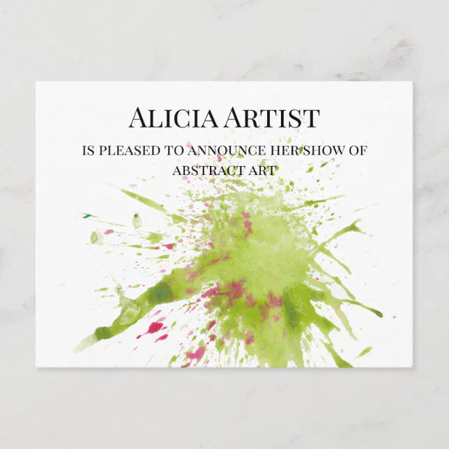 ARTIST GALLERY SHOW ANNOUNCEMENT POSTCARD | Zazzle