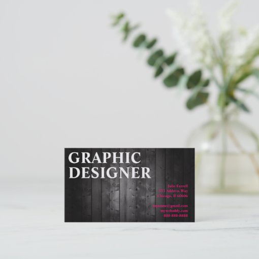 Artist Graphic Design Wood Plank Business Card | Zazzle