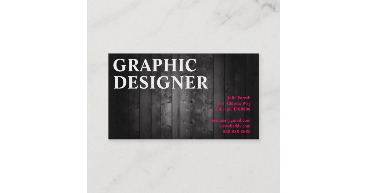 Artist Graphic Design Wood Plank Business Card | Zazzle