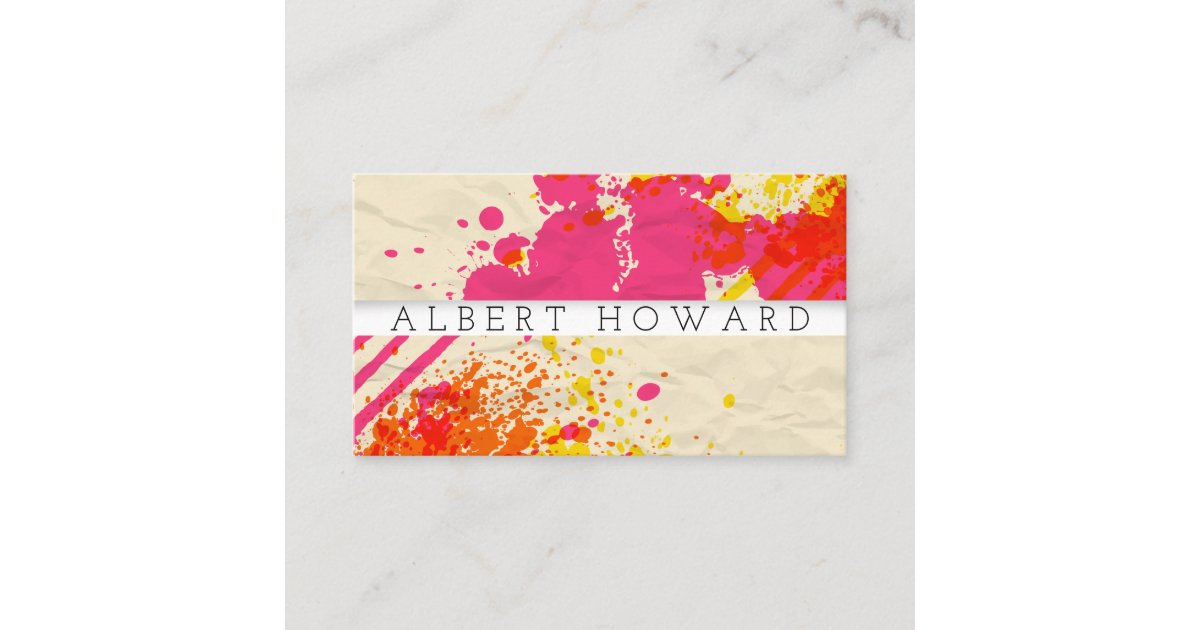 Artist | Paint Spatter | Modern Painter Creator Business Card | Zazzle