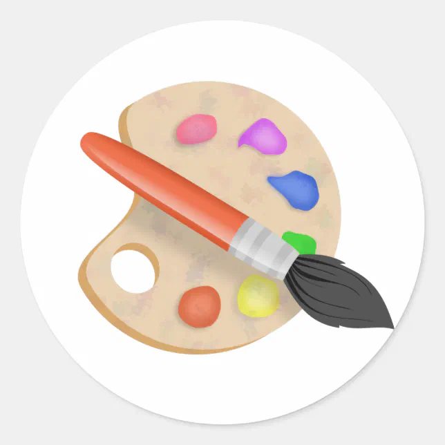 Artist Palette Classic Round Sticker | Zazzle
