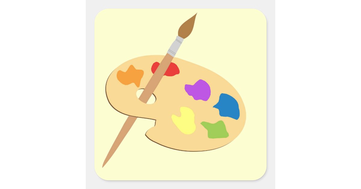Artist Palette Square Sticker | Zazzle
