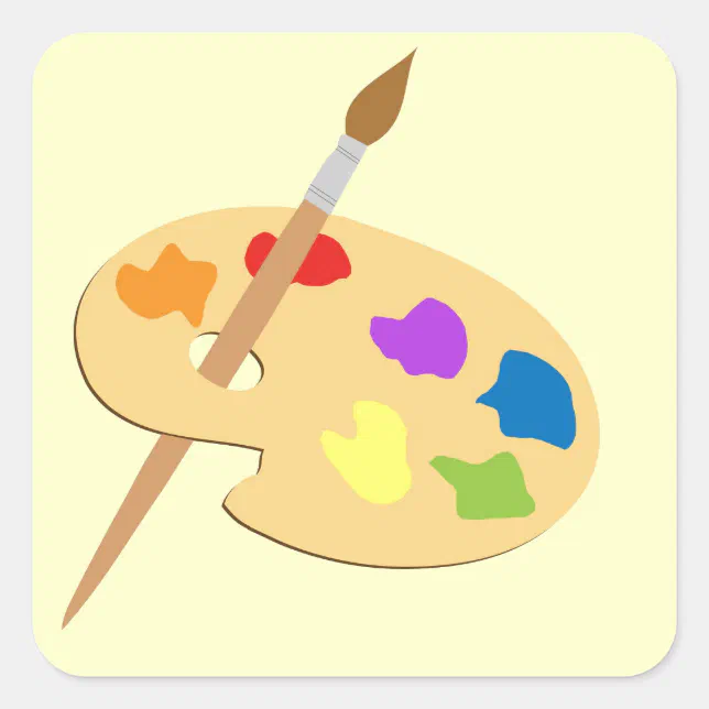 Artist Palette Square Sticker | Zazzle