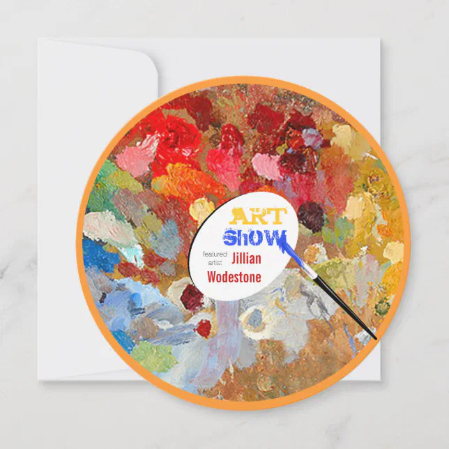 artist pallet art show invitation | Zazzle