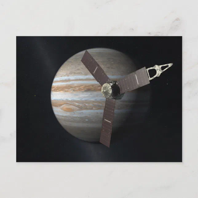 Artist rendition of JUNO orbiter at Jupiter Postcard | Zazzle