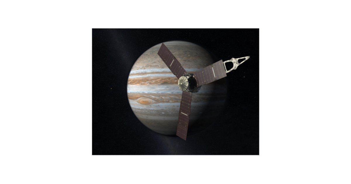 Artist rendition of JUNO orbiter at Jupiter Postcard | Zazzle.com