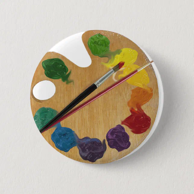 Artist`s palette color wheel button | Zazzle