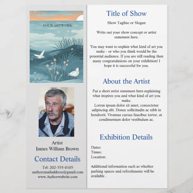 Artist Show Exhibition One Sheet Promotional Flyer | Zazzle