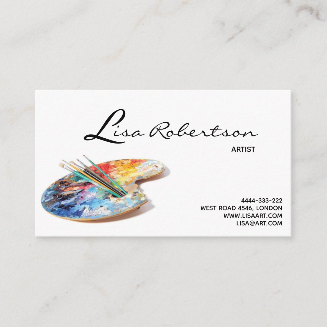 Artist Studio Art Draw School Teacher Palette Card | Zazzle