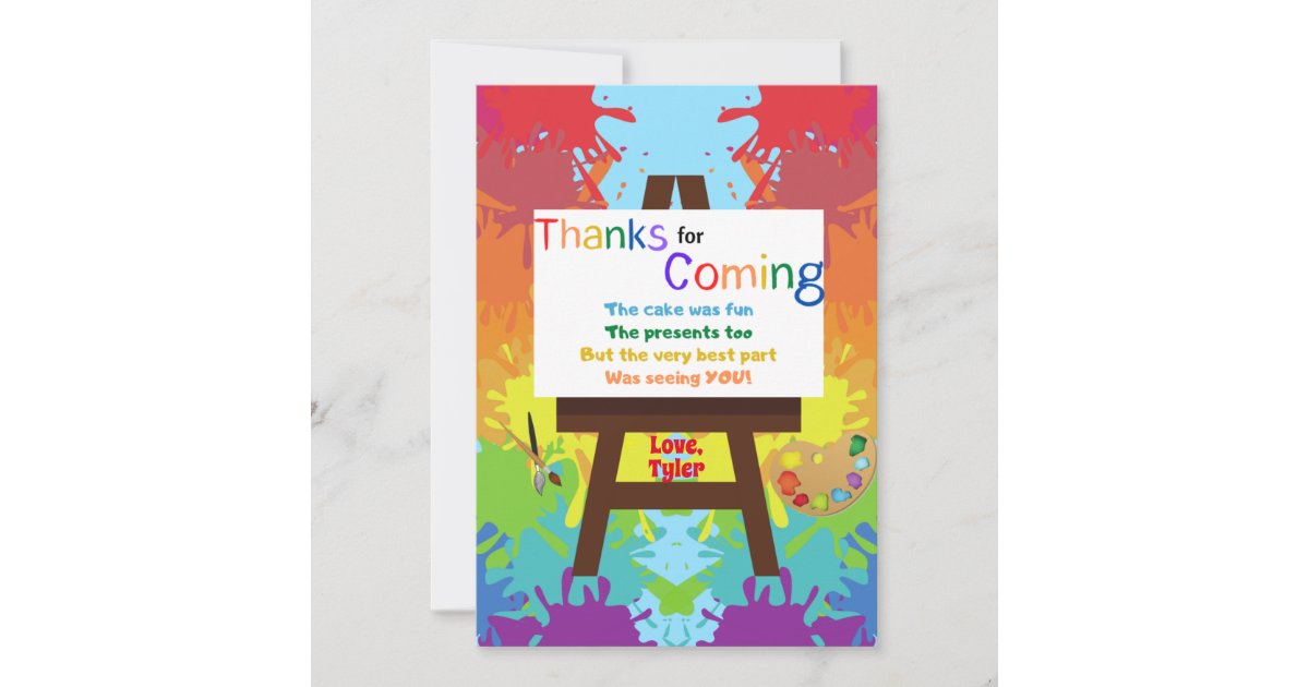 Artist Thank You Card | Zazzle