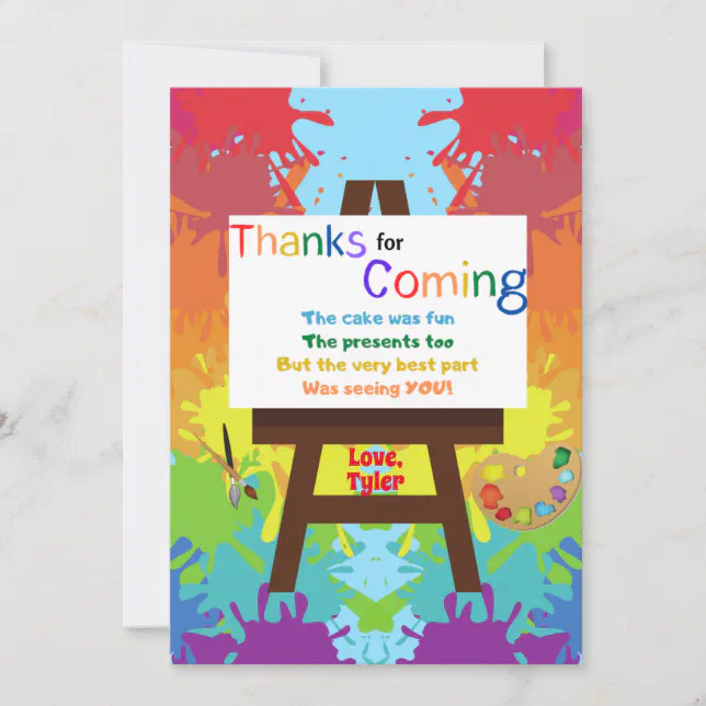 Artist Thank You Card | Zazzle
