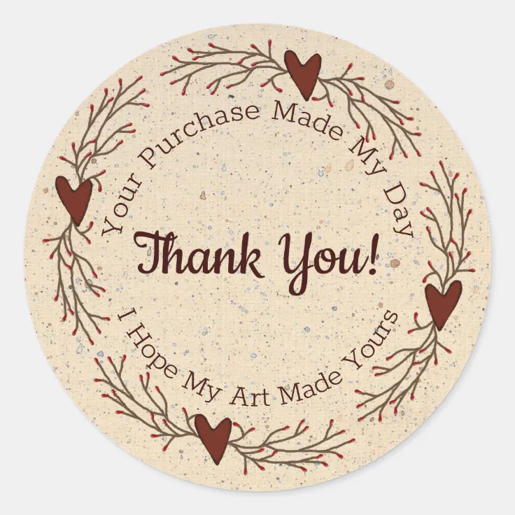 Artist Thank You For Your Purchase Round Sticker | Zazzle