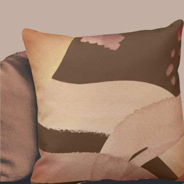 Artistic Abstract | Earthy Neutral Color Palette Throw Pillow | Zazzle