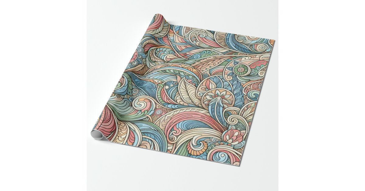 Artistic abstract represent leaves and nature wrapping paper | Zazzle