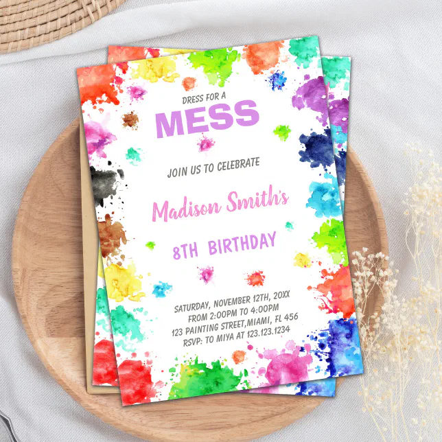 Artistic and Colorful Party Invite | Zazzle