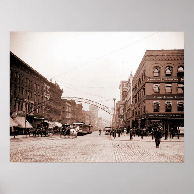 Artistic antique photo High Street Columbus OH Poster | Zazzle
