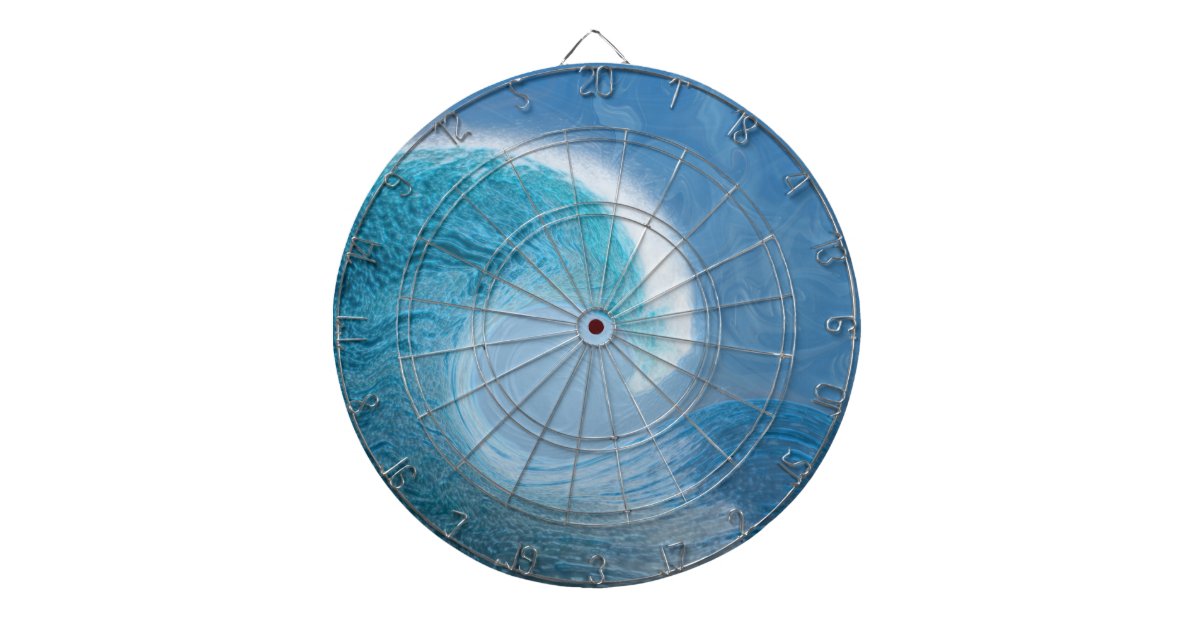 Artistic Blue Wave Dart Board | Zazzle