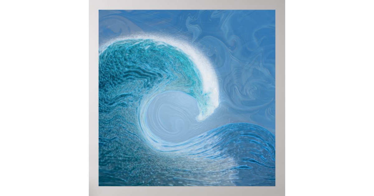 Artistic Blue Wave Poster | Zazzle
