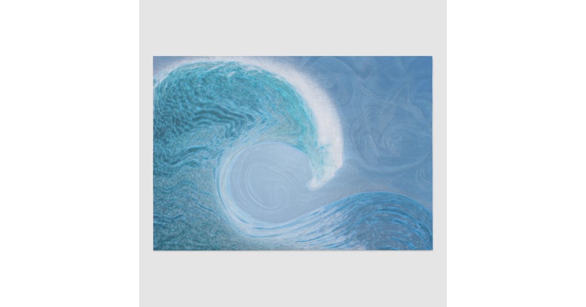 Artistic Blue Wave Tissue Paper | Zazzle