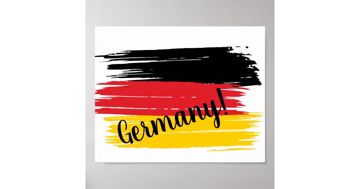 Artistic Brushstroke Germany Flag Poster | Zazzle