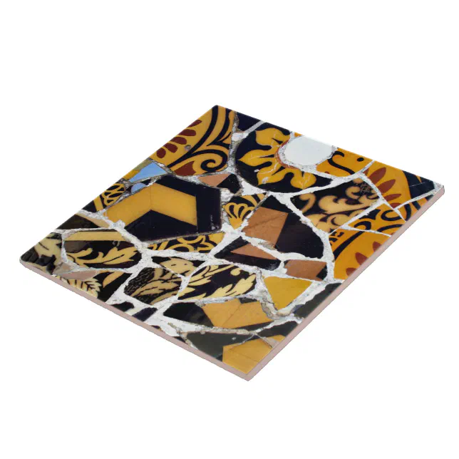 Artistic Collage of Broken Tiles-Brown Ceramic Tile | Zazzle