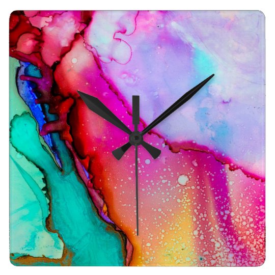 Artistic colorful wall clock | Zazzle.com