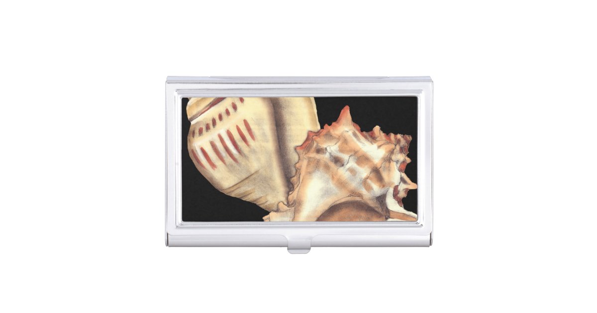 Artistic Conch Shells Business Card Case | Zazzle