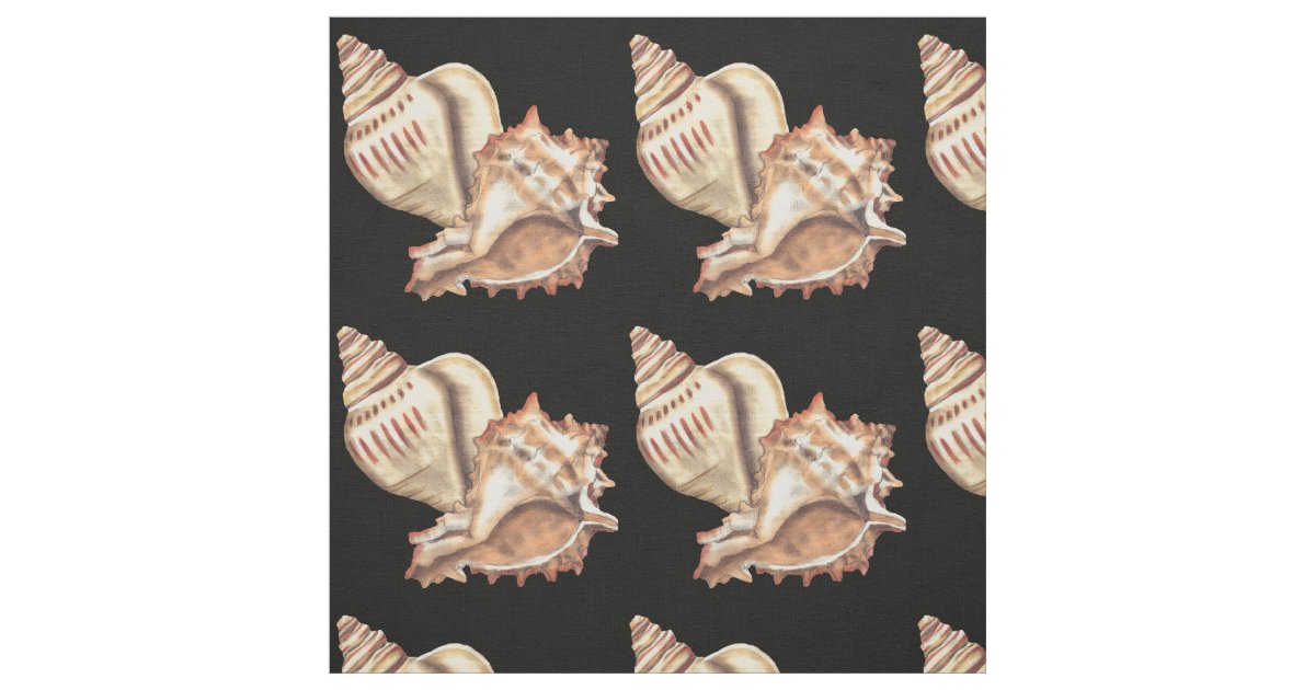 Artistic Conch Shells Fabric | Zazzle
