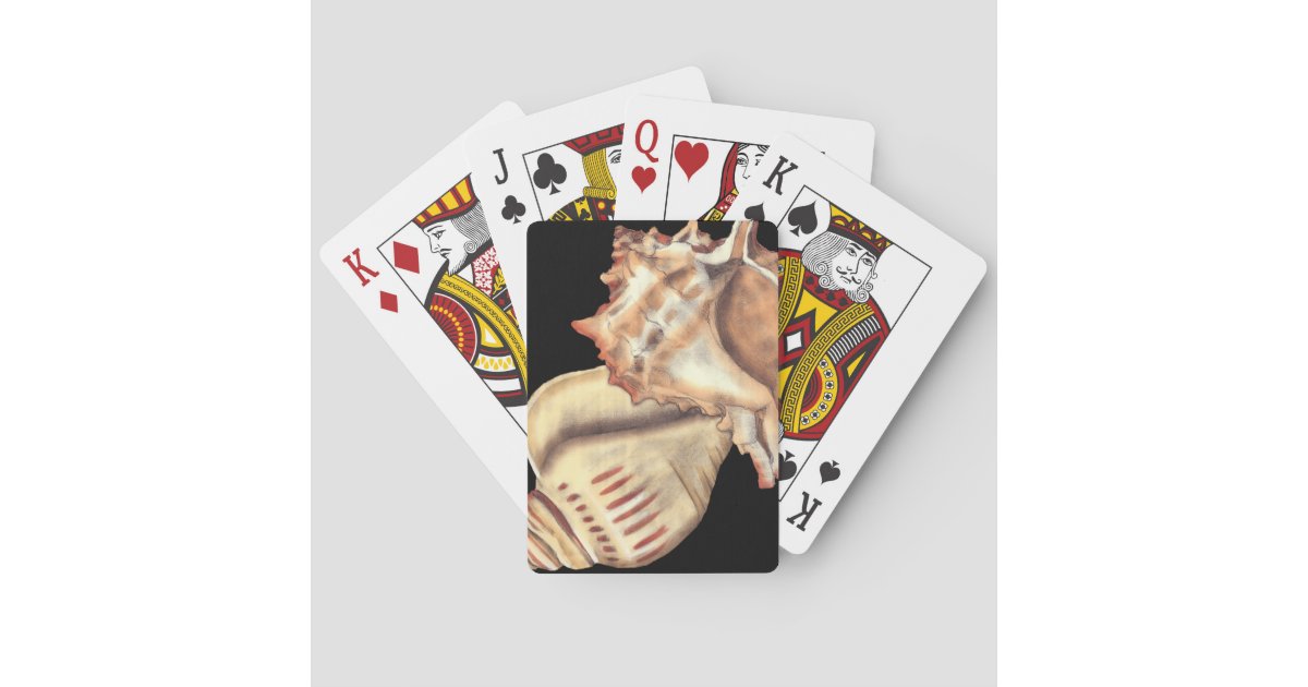 Artistic Conch Shells Poker Cards | Zazzle