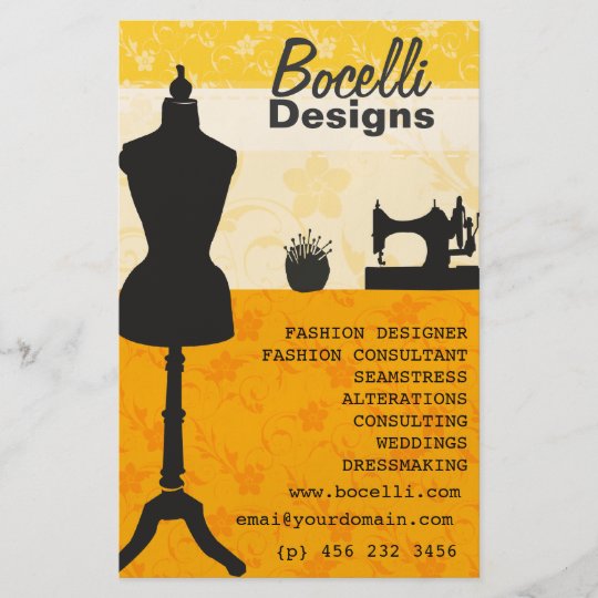 Artistic Craft Atelier Seamstress Fashion Designer Flyer | Zazzle.com