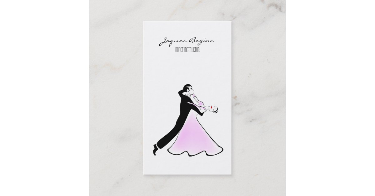 Artistic Dancer Ballroom Dancing Couple Business Card | Zazzle