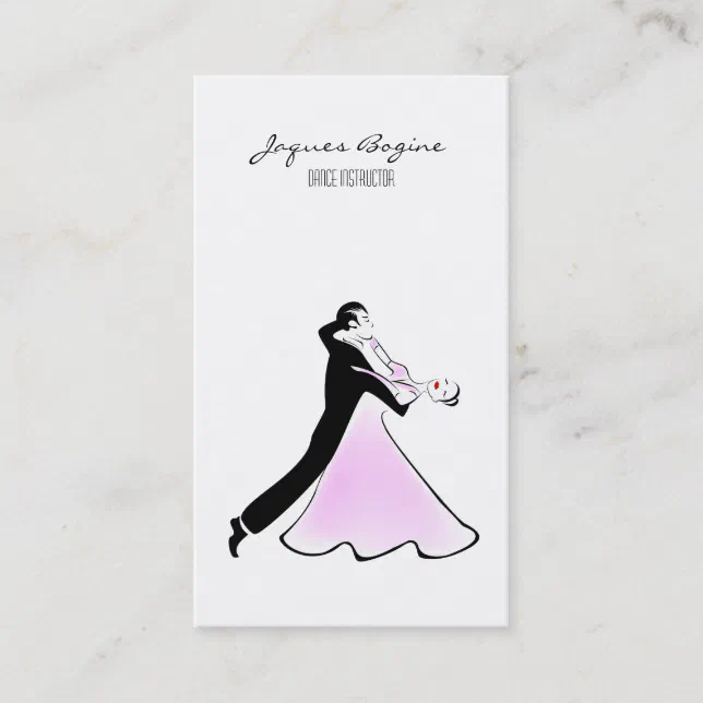 Artistic Dancer Ballroom Dancing Couple Business Card | Zazzle