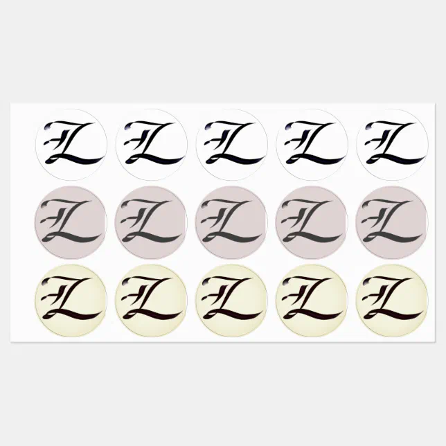 Artistic Elegant Monogram Calligraphy Letter "Z.“ Labels | Zazzle