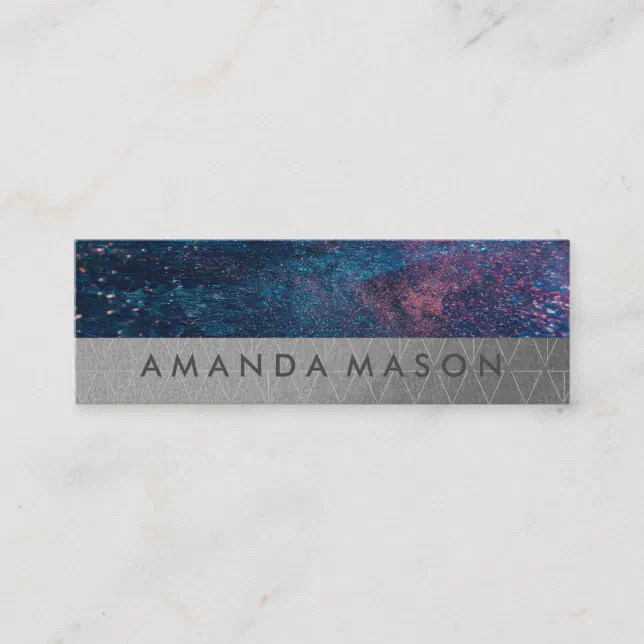 Artistic | Fashionable Lux Triangle Pattern Mini Business Card | Zazzle