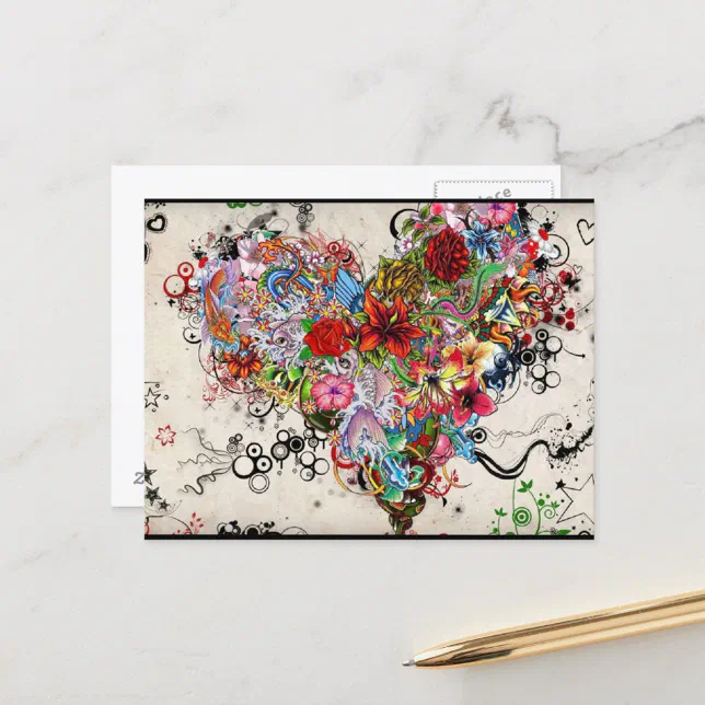 Artistic Heart Postcard | Zazzle