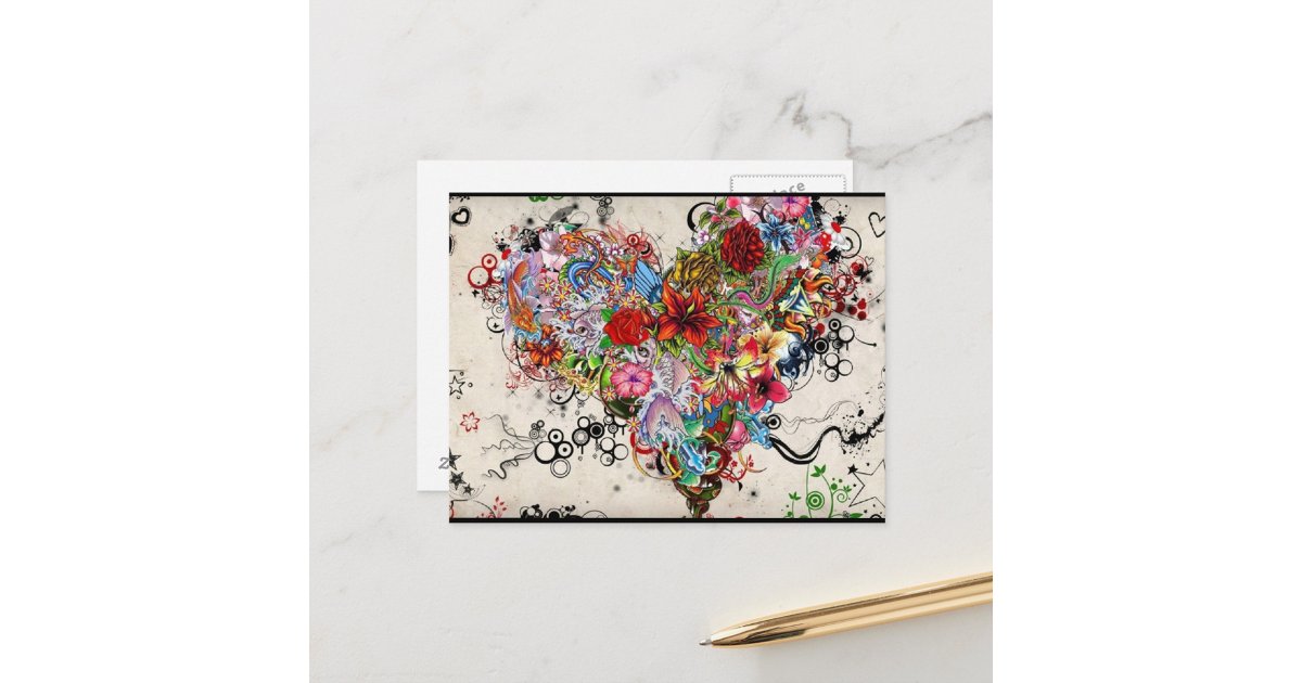 Artistic Heart Postcard | Zazzle