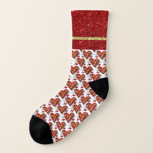 Artistic Hearts Fashion Pop Socks | Zazzle
