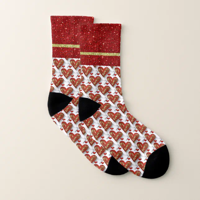 Artistic Hearts Fashion Pop Socks | Zazzle