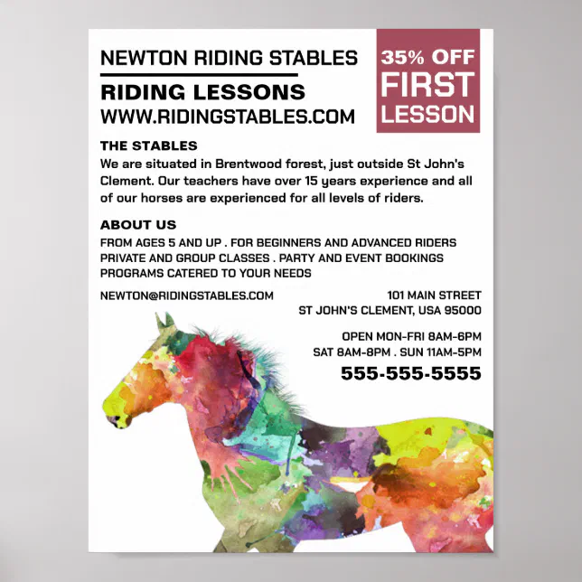 Artistic Horse, Riding Instructor, Academy Poster | Zazzle