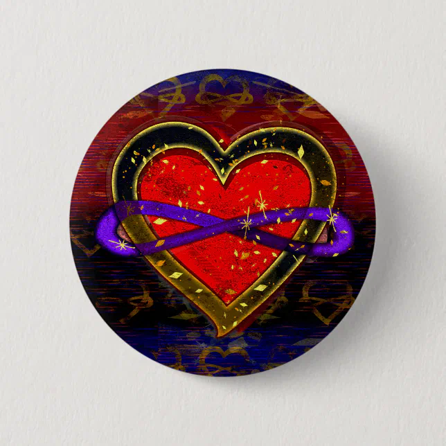 Artistic Infinity Heart Polyamory Flag Symbol Button | Zazzle