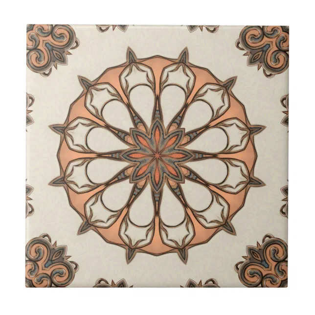Artistic Italian Style Geometric Ceramic Tile | Zazzle