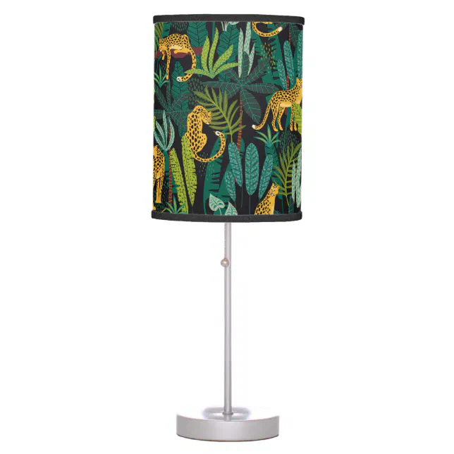 Artistic Jungle Leopard Rainforest Design Table Lamp | Zazzle