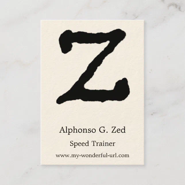 Artistic Letter "Z" Hand Lettered Style Initial Business Card | Zazzle